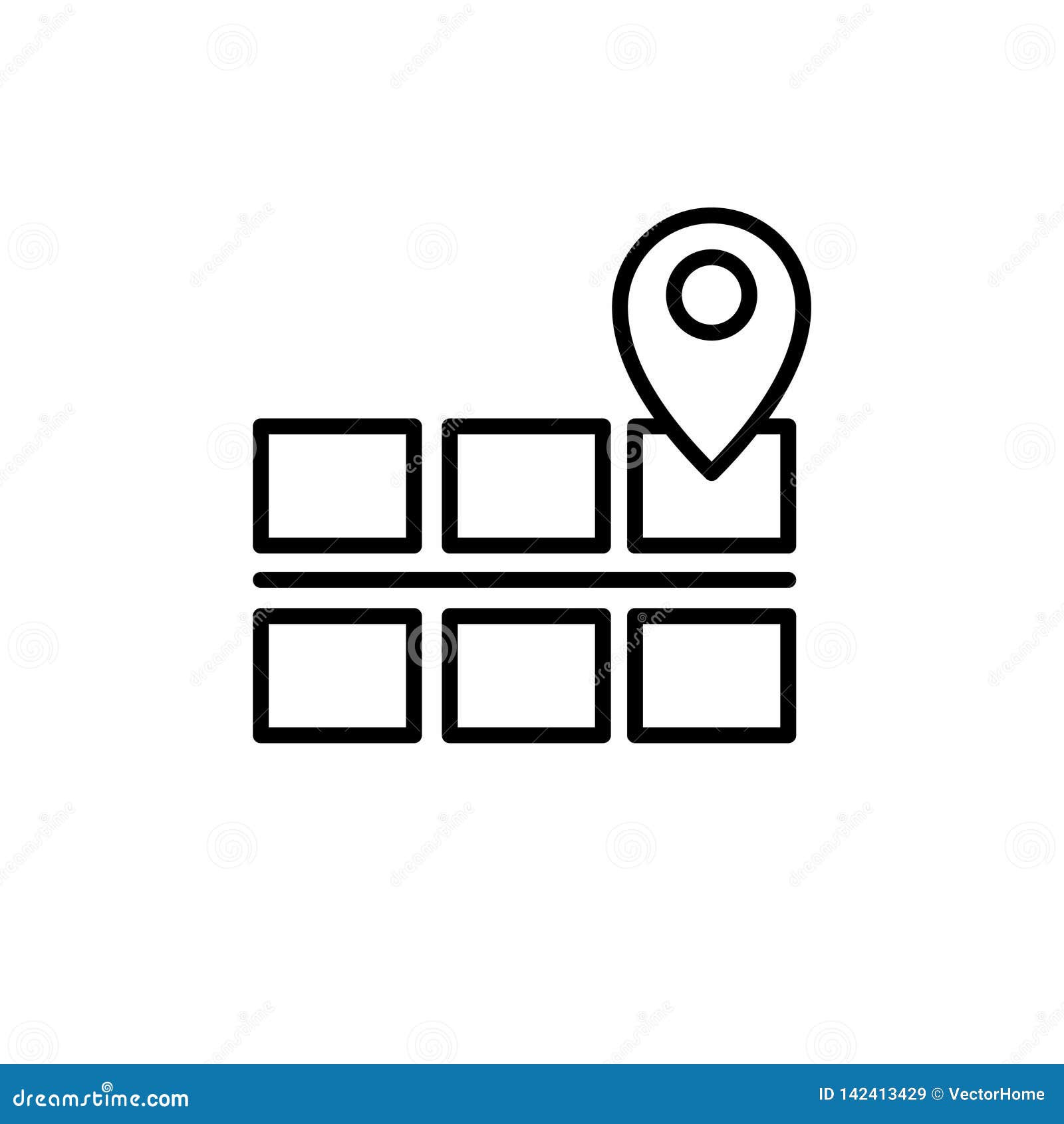 Land on Map Icon on a White Background. Stock Vector - Illustration of ...