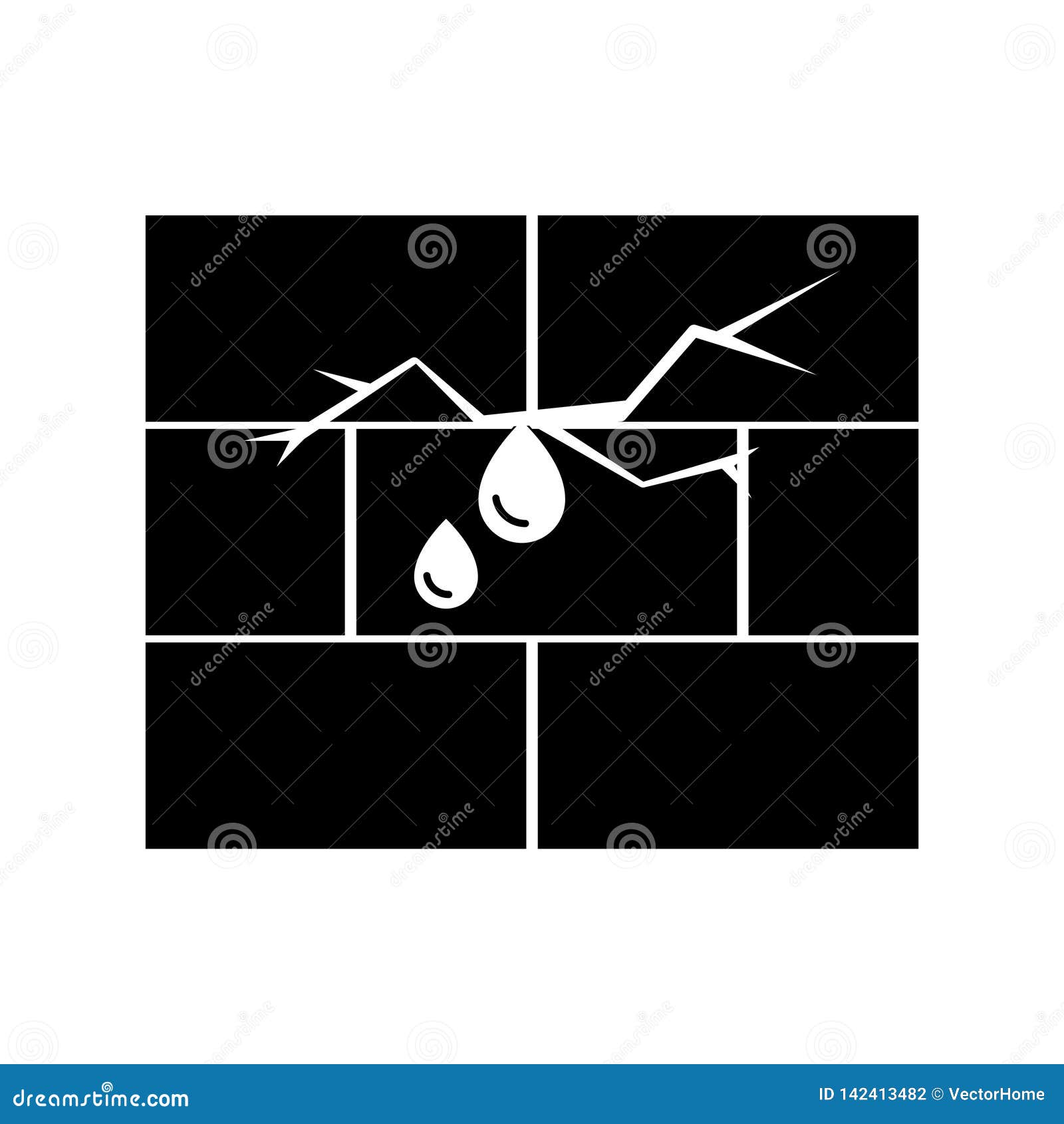 Roof Leak Icon on a White Background. Stock Vector - Illustration of ...
