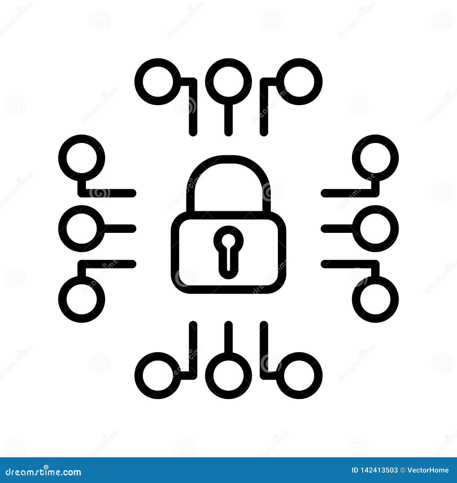 Cyber Security Icon on a White Background. Stock Vector - Illustration ...