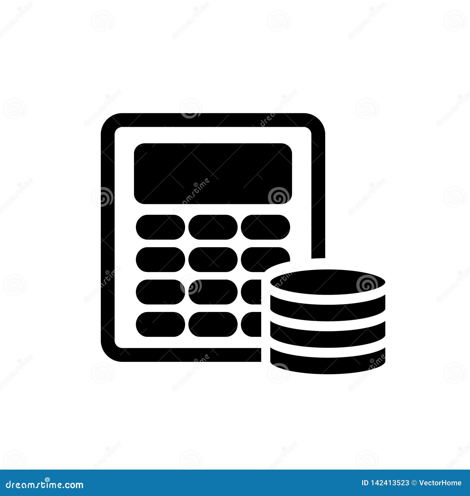 Financial Calculation Icon on a White Background. Stock Vector ...