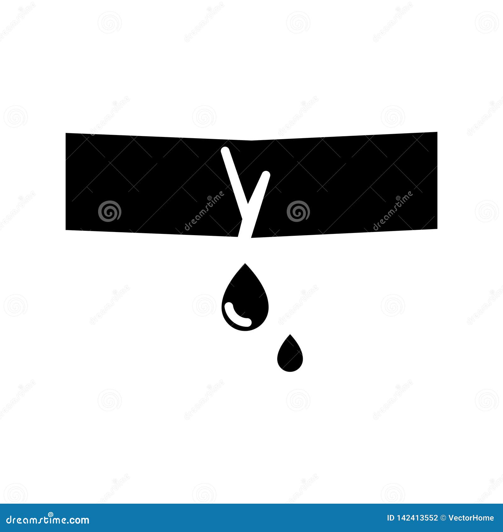Roof Leak Icon on a White Background. Stock Vector - Illustration of ...