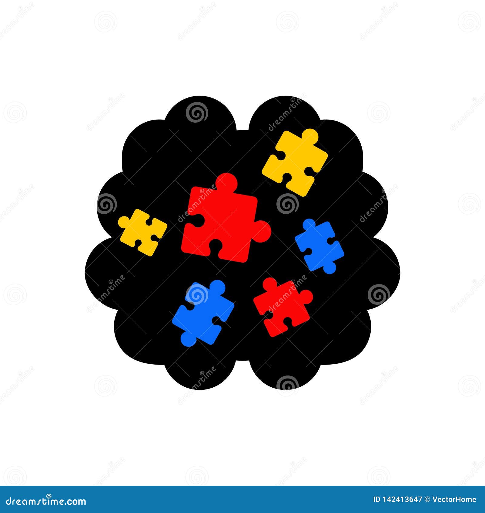 Autism Icon, Vector on a White Background. Stock Vector - Illustration ...