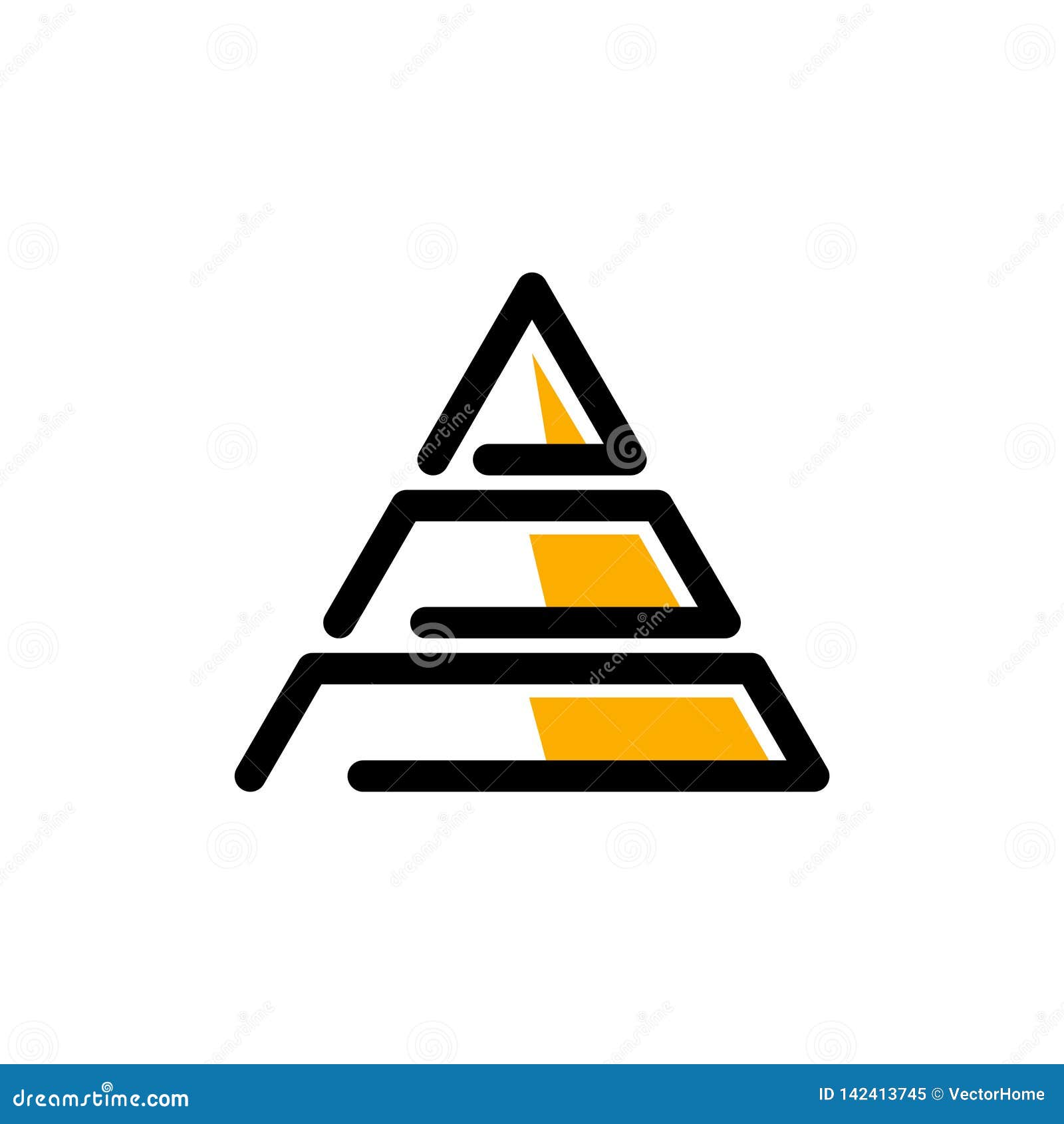 Pyramid Icon, Vector on a White Background. Stock Vector - Illustration ...