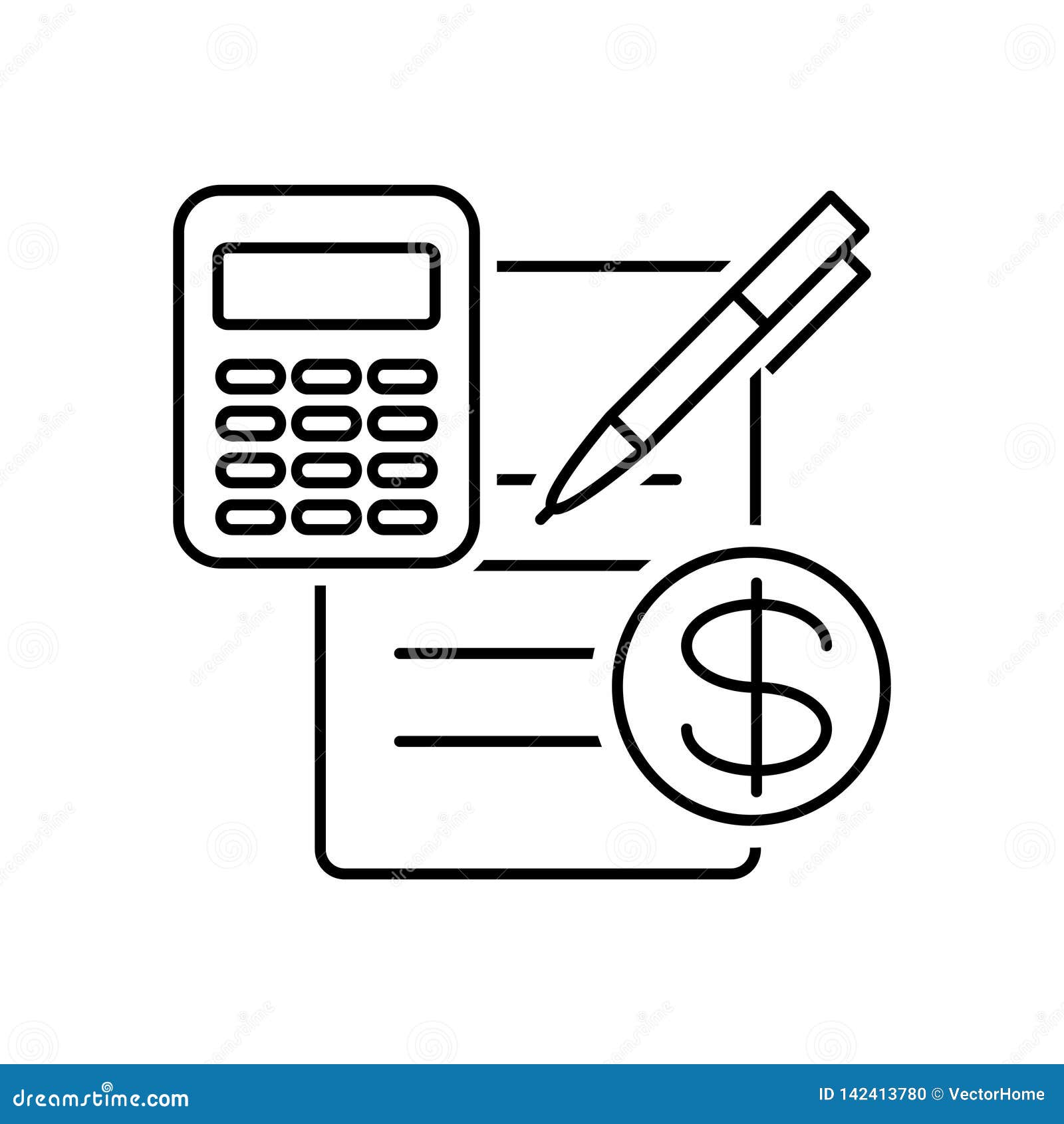 Financial Calculation Icon on a White Background. Stock Vector ...