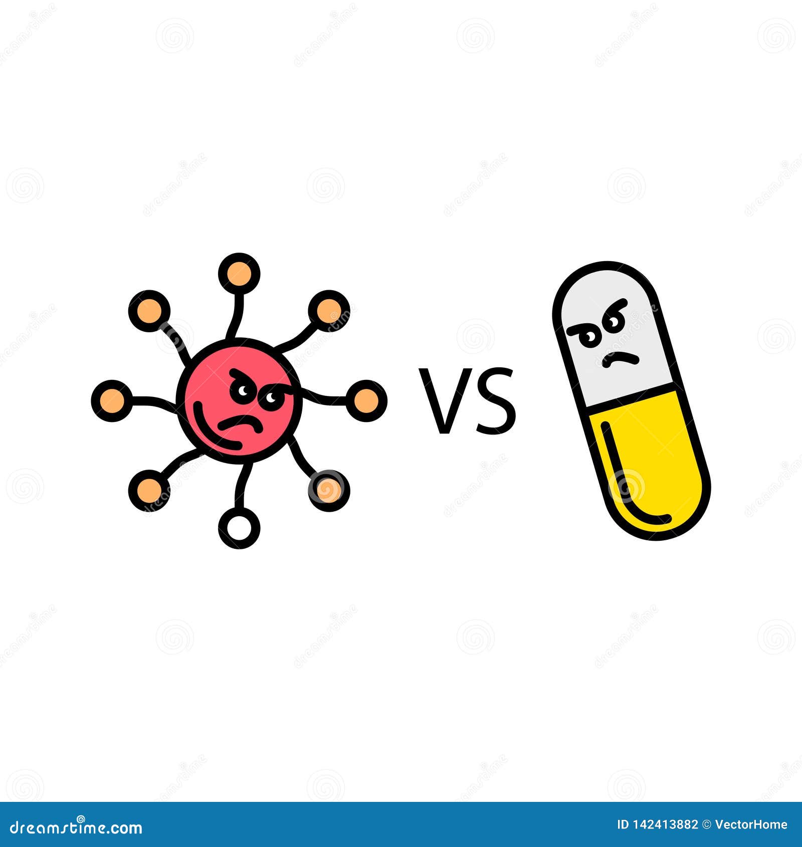 Antibiotic Resistance Concept. Bacteria Is Eating The Pill Vector ... Antibiotic Resistance Concept. Bacteria Is Eating The Pill Vector ...