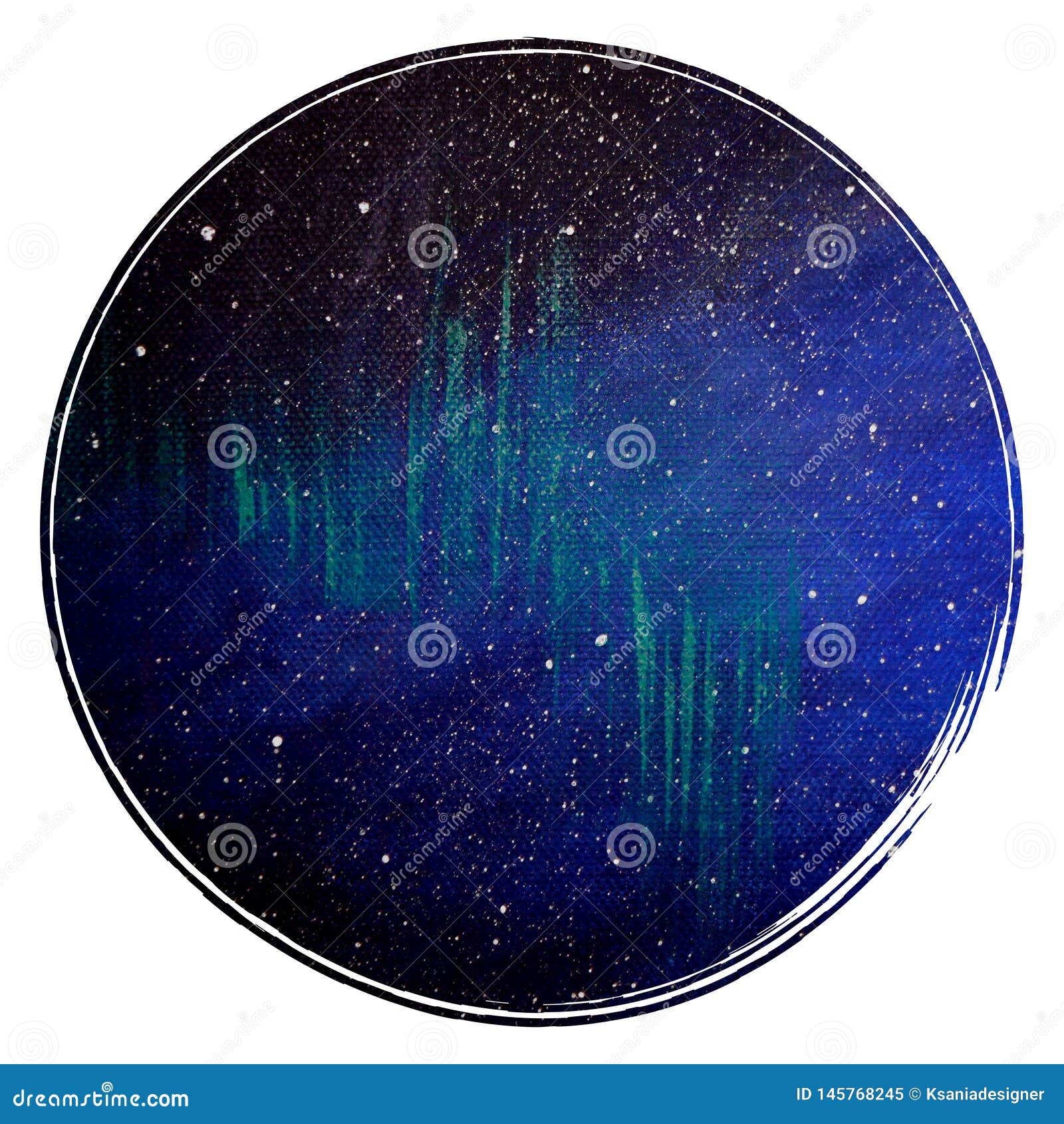 Space Circle Background. Space Illustration in Circle. Template for ...
