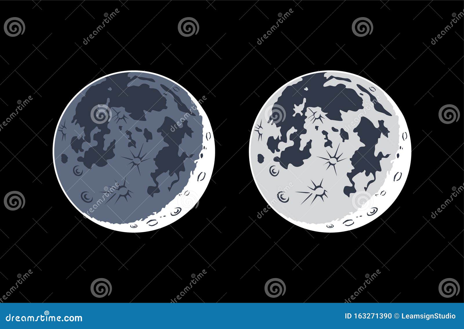 Realistic Moon Earthshine Vector Stock Vector - Illustration of cartoon ...