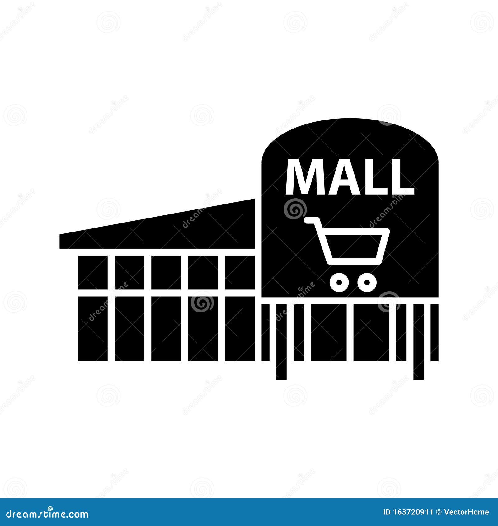 Mall icon, vector stock vector. Illustration of line - 163720911