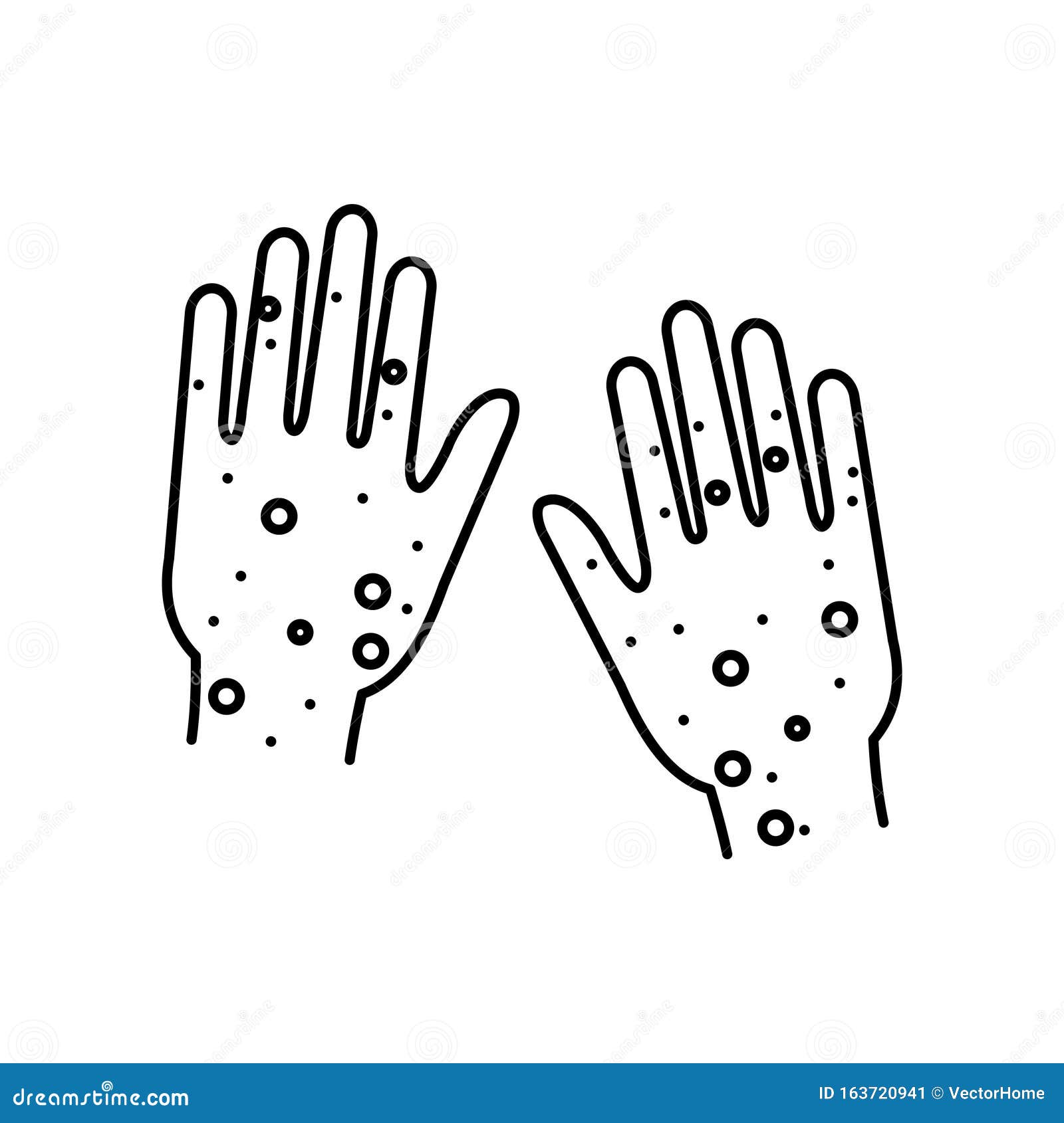 Rash hand icon stock vector. Illustration of graphics - 163720941