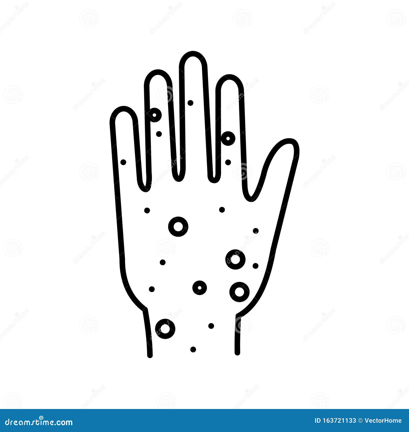 Rash hand icon stock vector. Illustration of line, medicine - 163721133