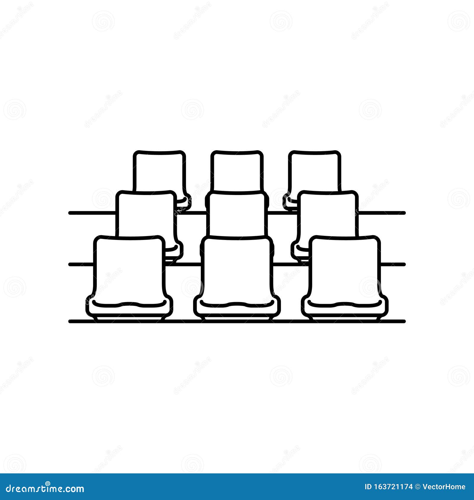Stadium chairs icon stock vector. Illustration of blank - 163721174
