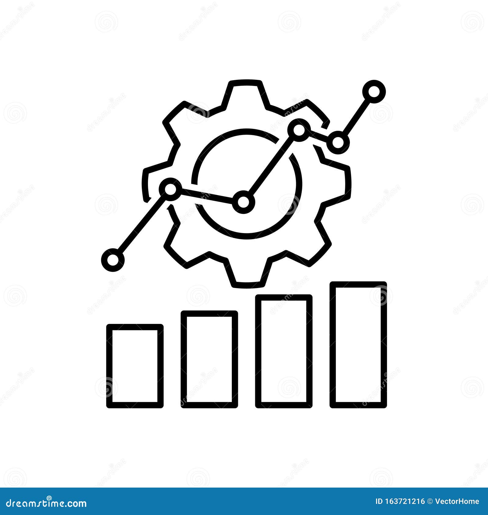 Kpi icon, vector stock vector. Illustration of growth - 163721216