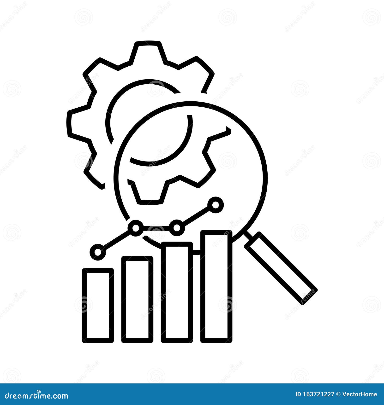 Kpi icon, vector stock vector. Illustration of process - 163721227