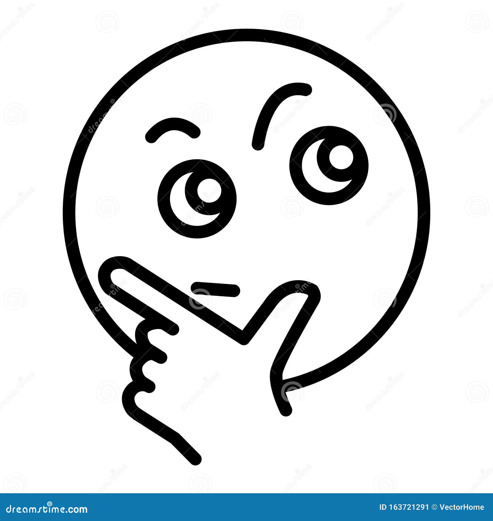 Thinking face icon stock vector. Illustration of isolated - 163721291