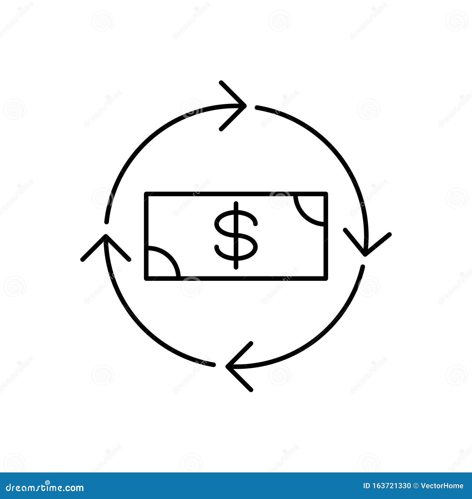 Money turnover icon stock vector. Illustration of investment - 163721330