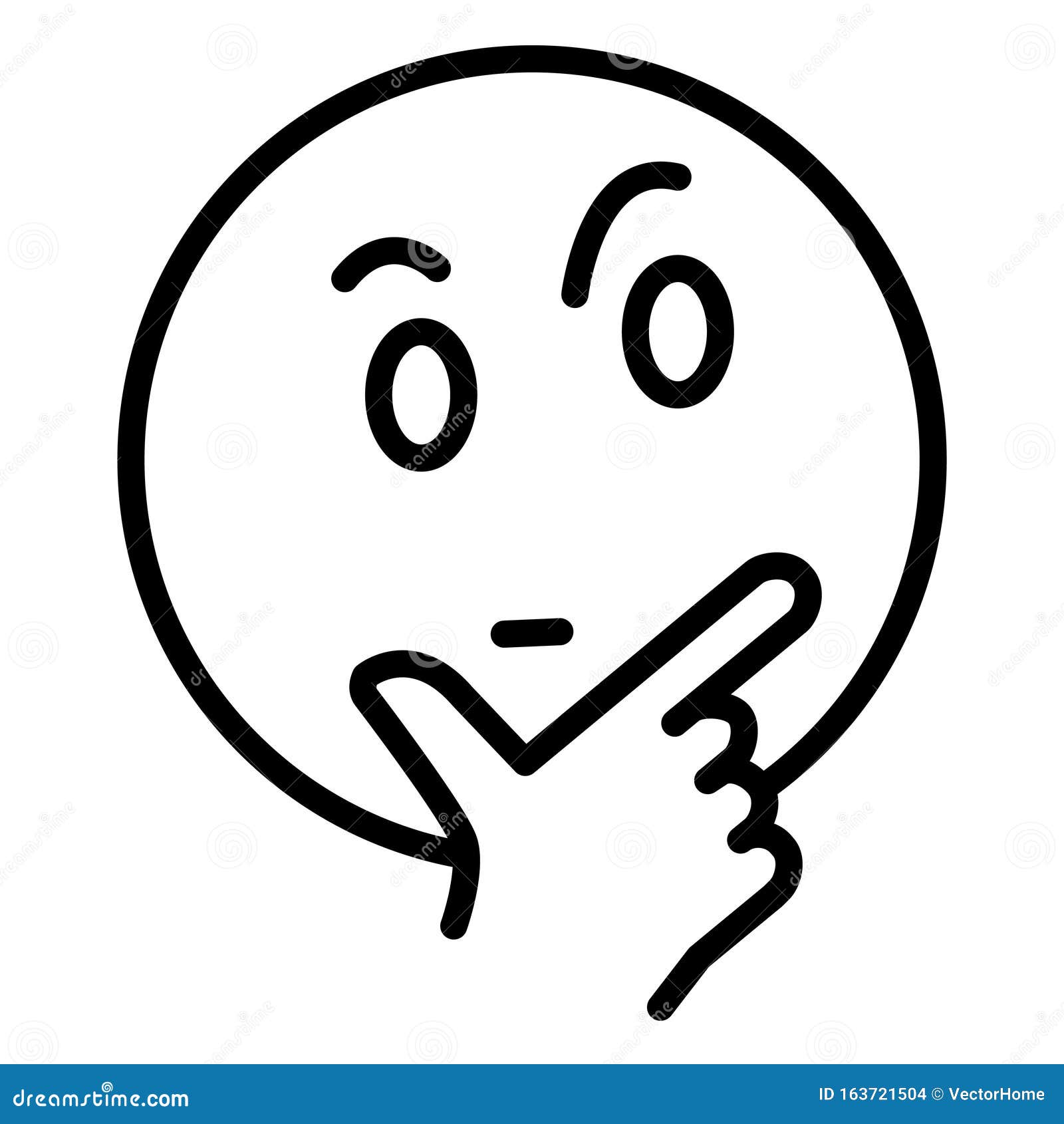 Thinking face icon stock vector. Illustration of hand - 163721504
