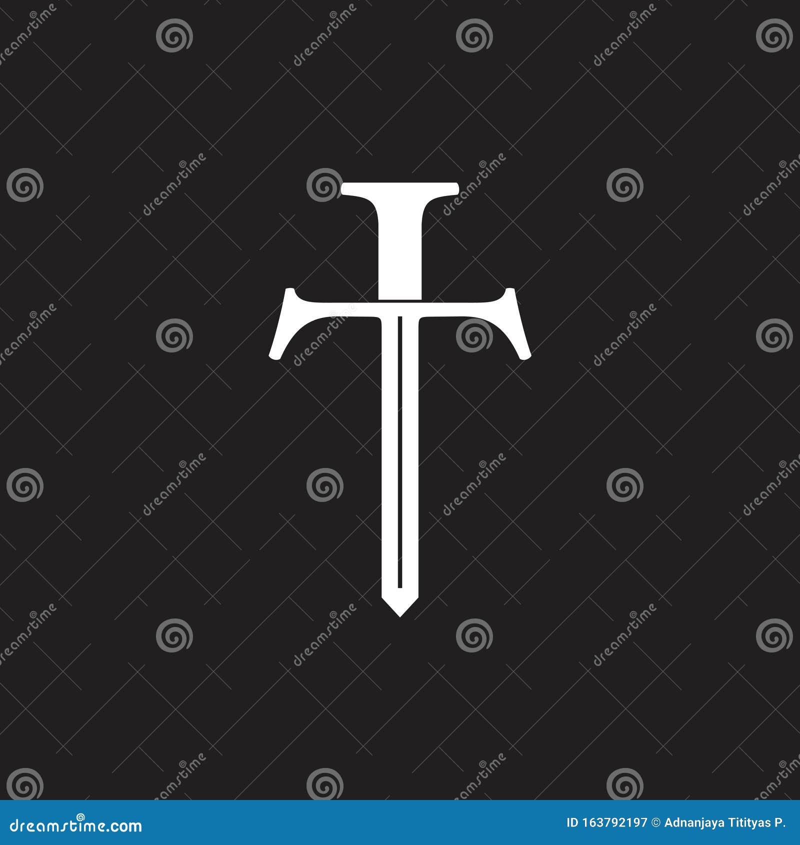 Letter t sword logo vector stock vector. Illustration of classic ...