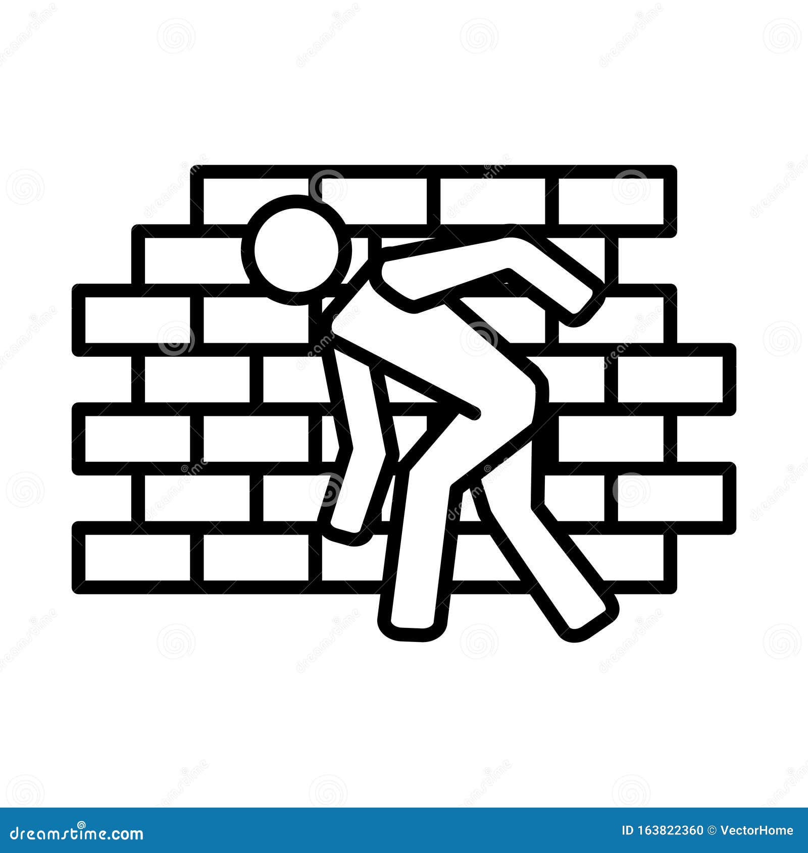 Man Hide Behind the Wall Icon Stock Vector - Illustration of game ...