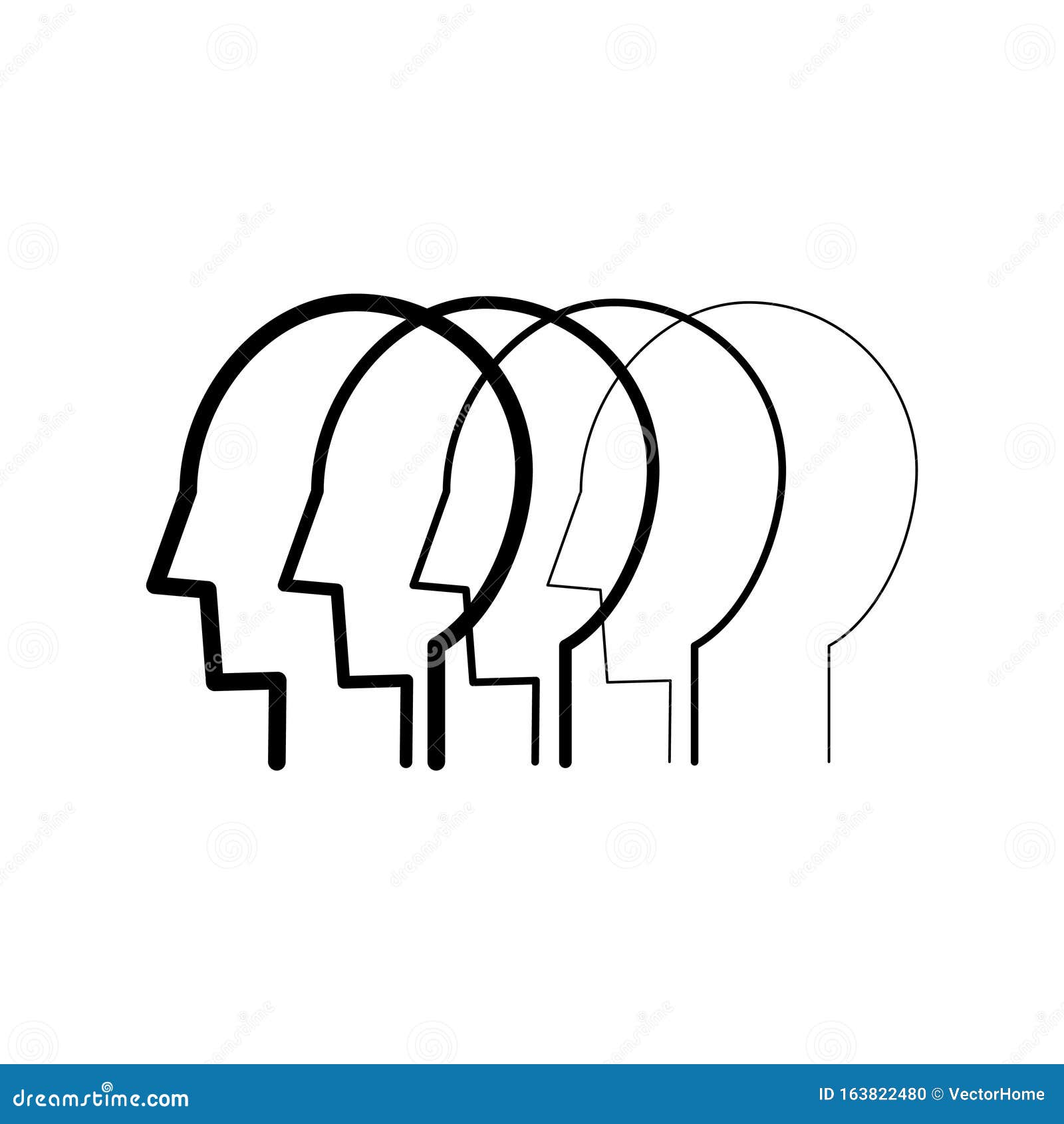 Proactive Icon, Vector Line Illustration Stock Vector - Illustration of ...