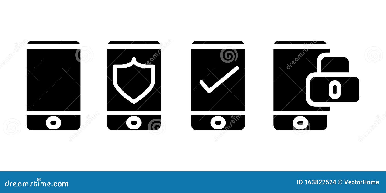 Phone Protection Icon, Vector Line Illustration Stock Vector ...