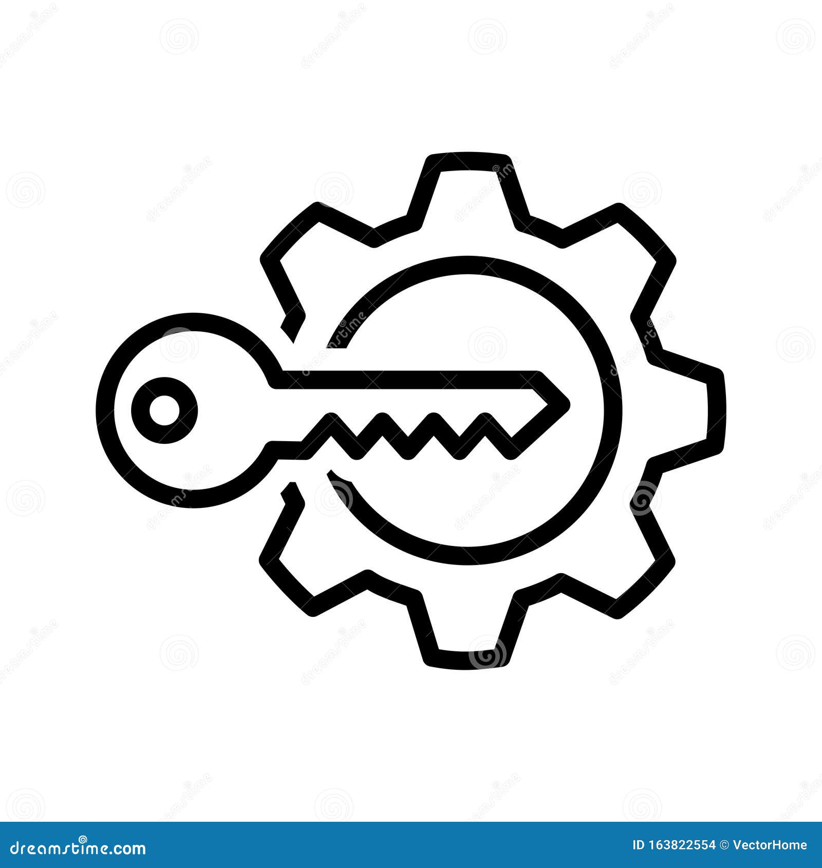 Key Gear Icon, Vector Illustration Stock Vector - Illustration of ...