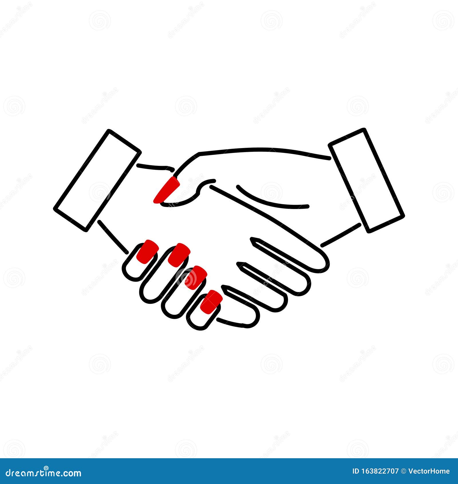 Handshake Woman Icon, Line Illustration Stock Vector - Illustration of ...