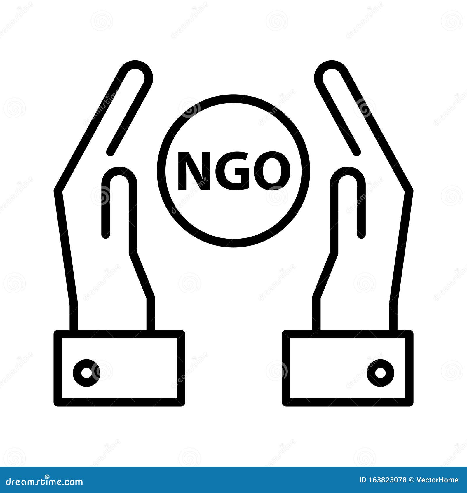 NGO Icon , Vector, Vector Line Illustration Stock Vector - Illustration ...