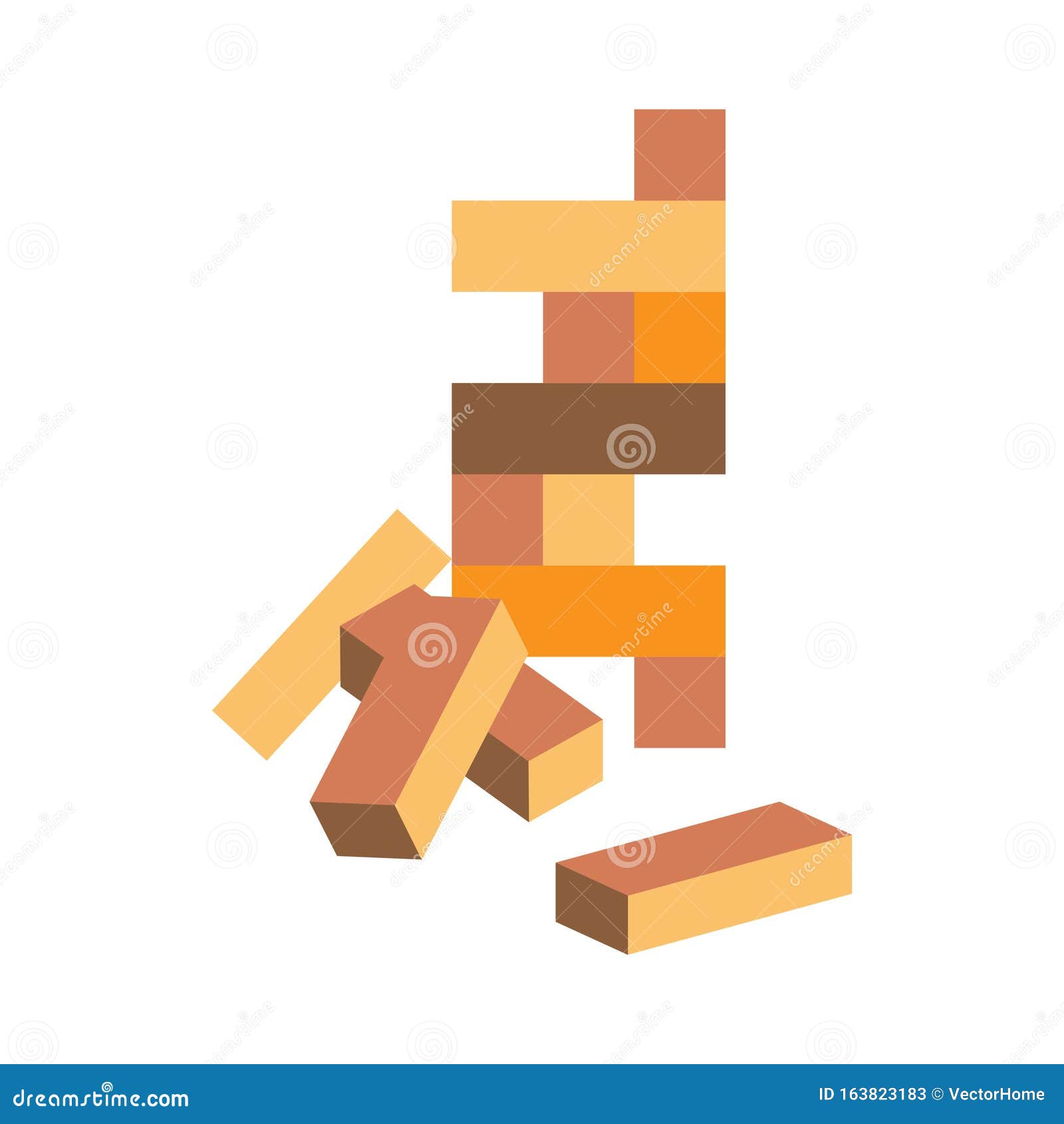 Wooden Block Icon, Wooden Toy Icon. Vector Line Illustration Stock ...