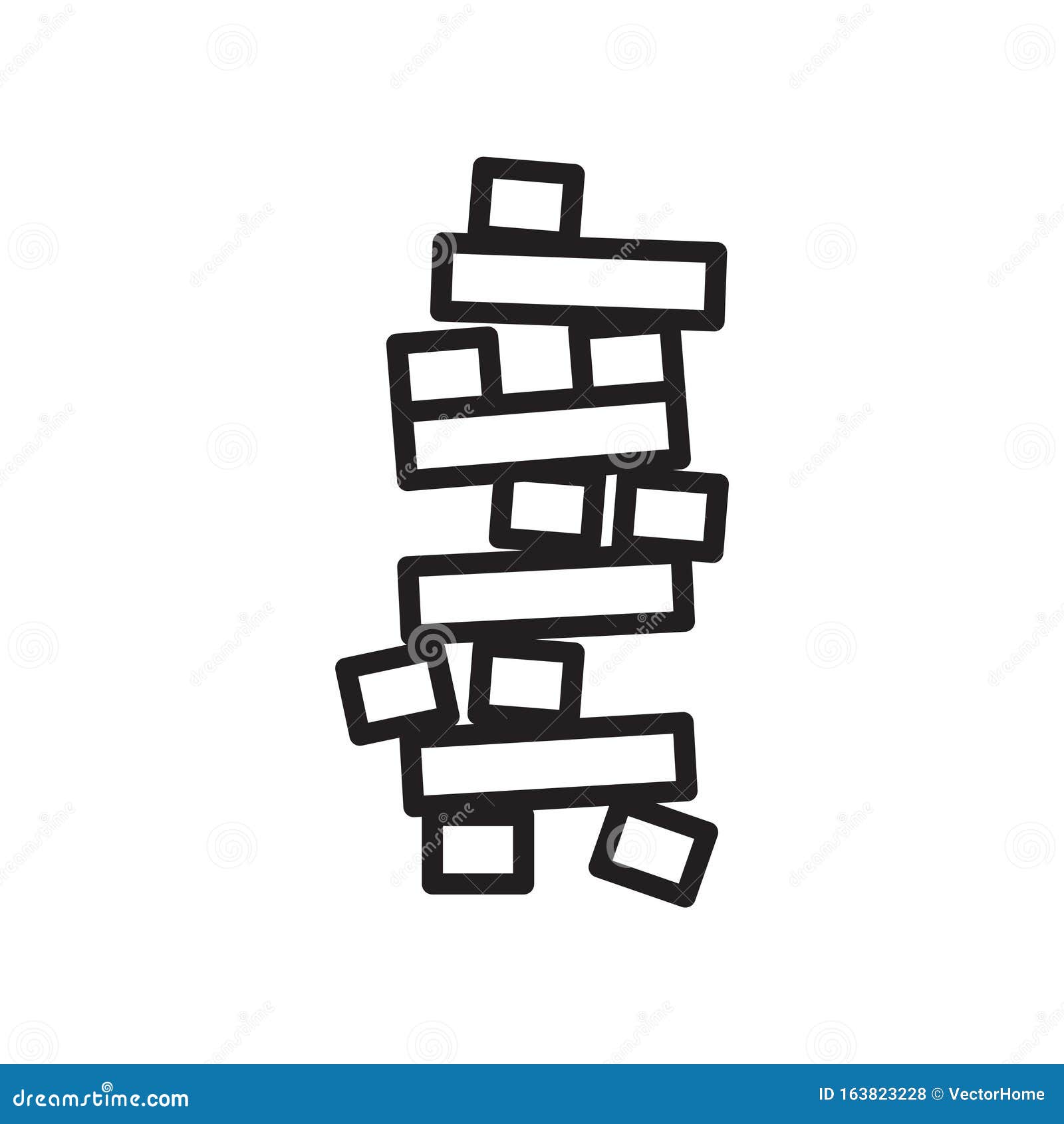 Wooden Block Icon, Wooden Toy Icon. Vector Line Illustration Stock ...