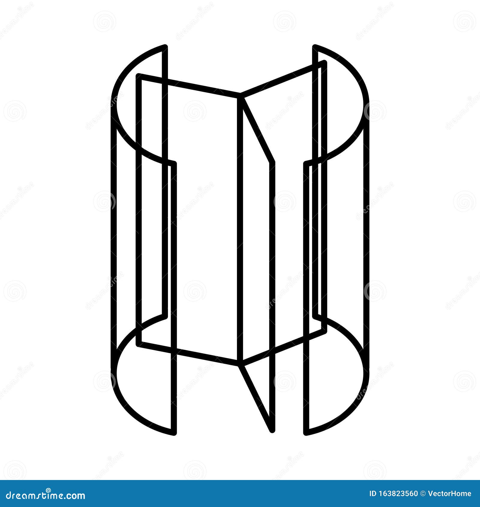 Revolving Door Icon, Vector Line Illustration | CartoonDealer.com ...