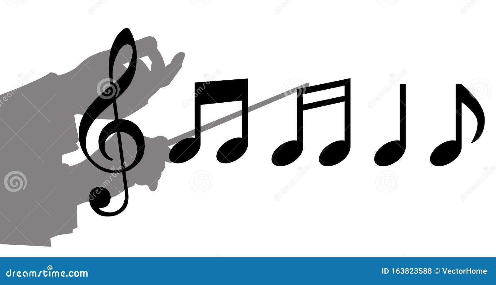 Choir Guide Music, Vector Line Illustration Stock Vector - Illustration ...