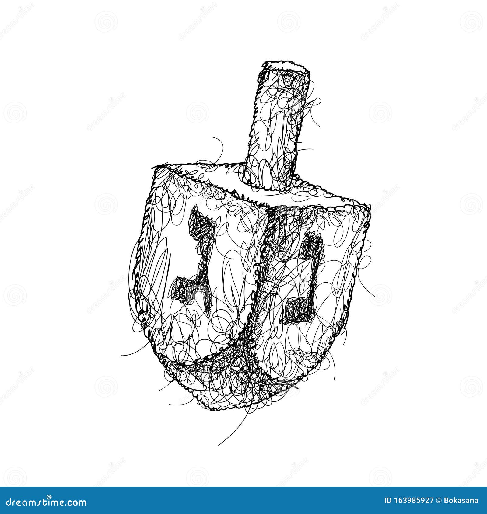 Chanukah Sevivon. Doodle, Sketch, Draw Hand. Jewish Religious Holiday ...