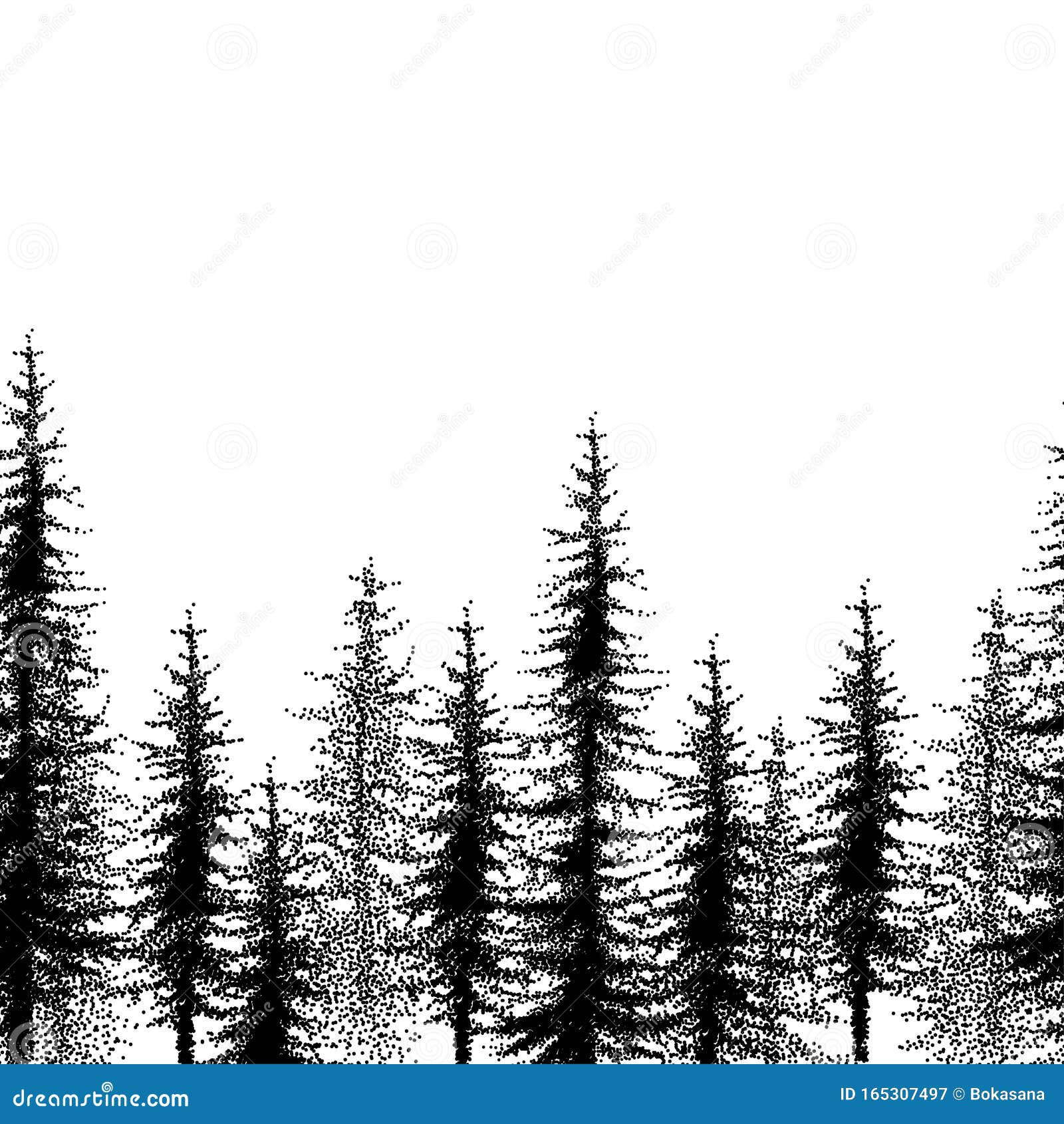 Seamless Coniferous Forest Border Vector Illustration | CartoonDealer ...