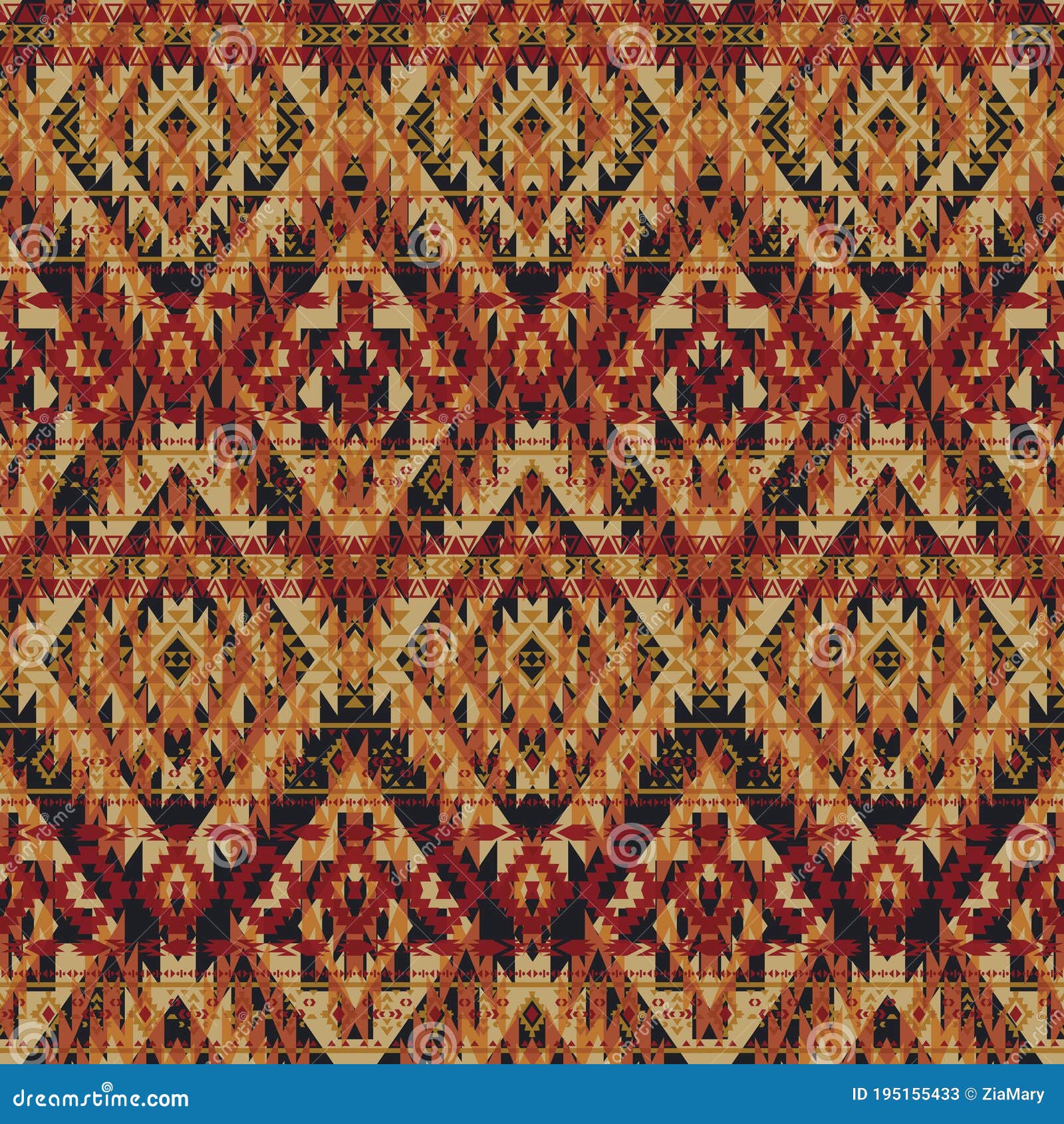 Native American Style Fabric Vintage Wallpaper Stock Vector