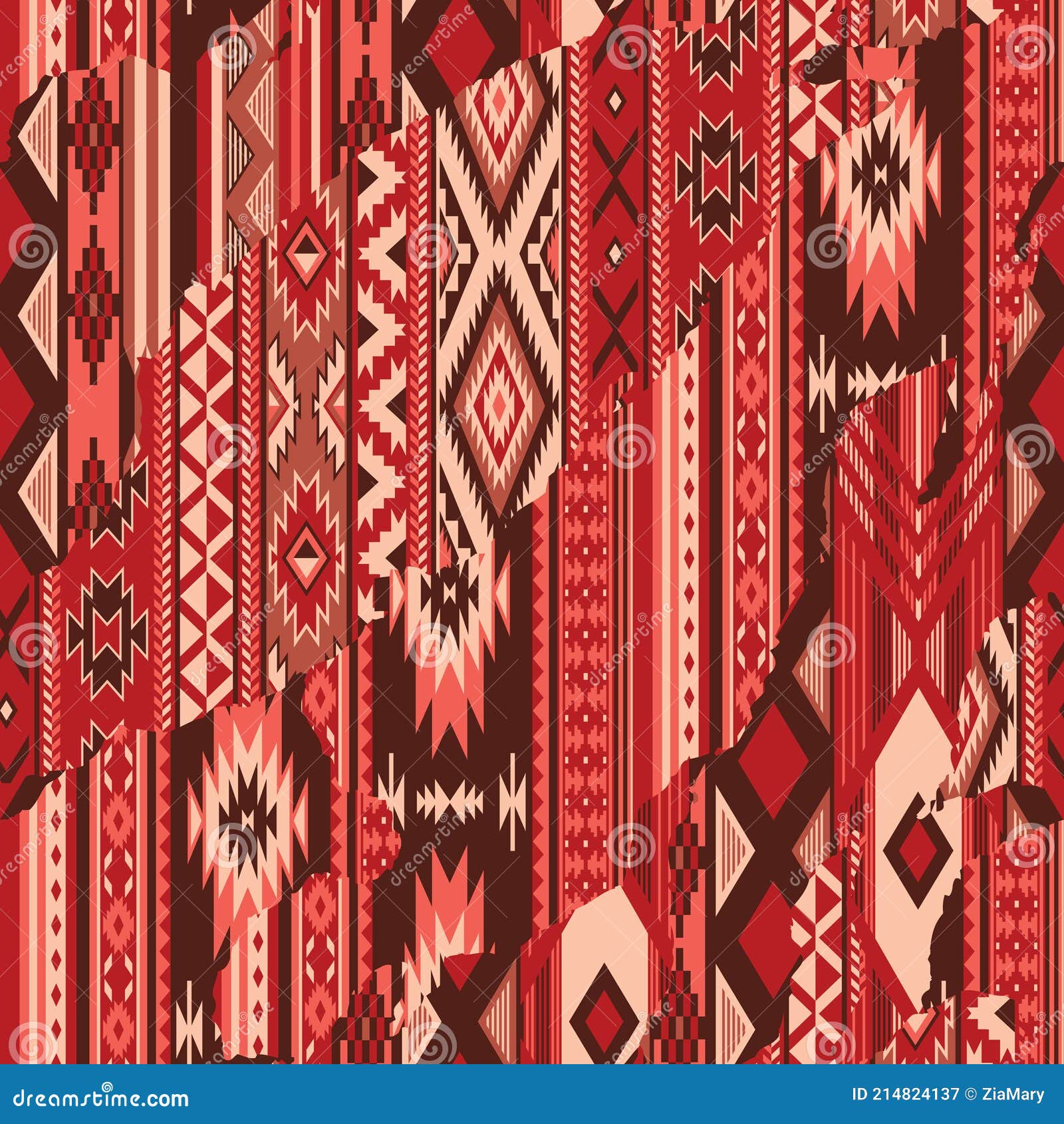 Native American Traditional Fabric Patchwork Stock Vector ...