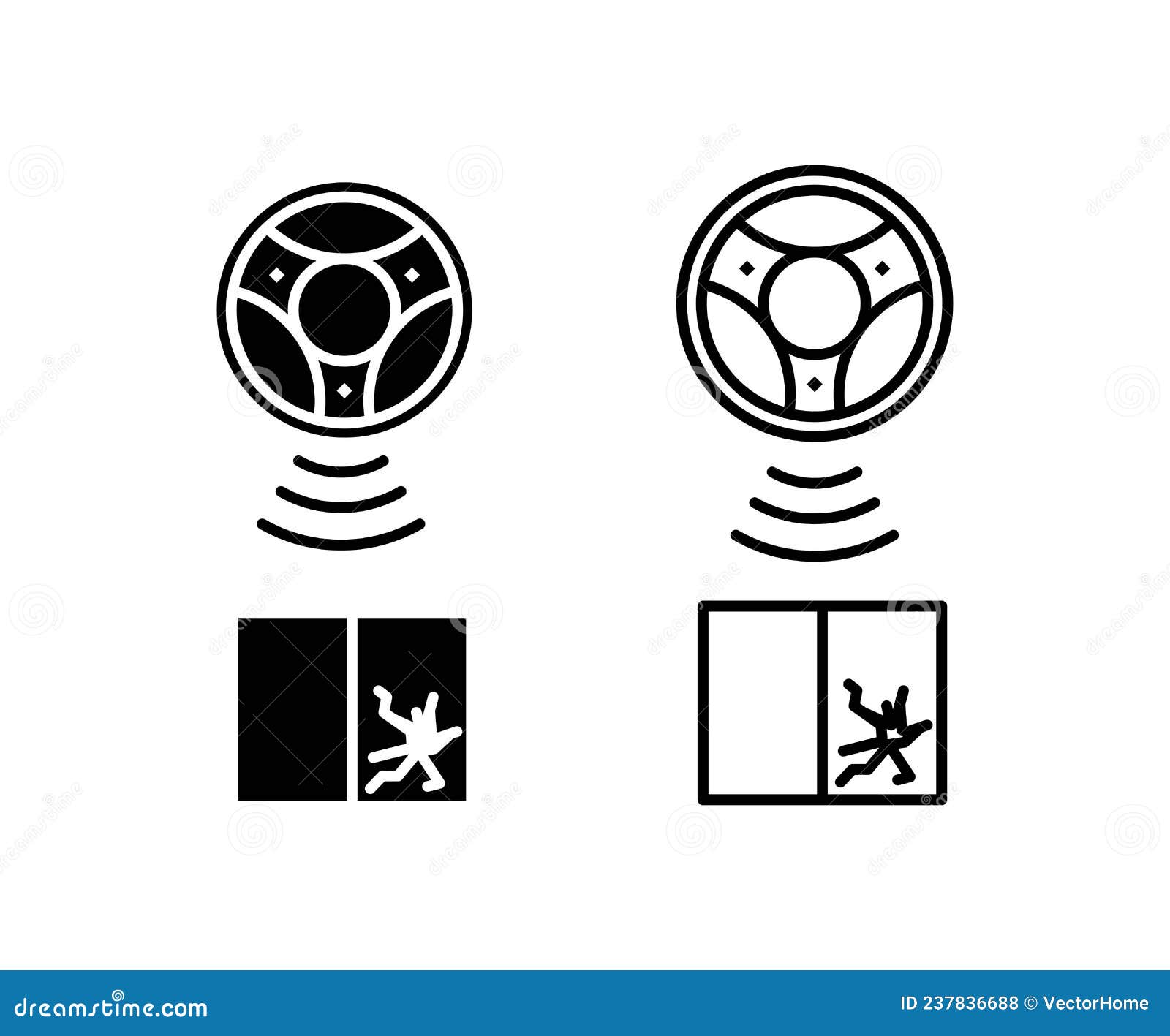 Glass Break Sensor Sticker. Clipart Image Isolated On White Background ...