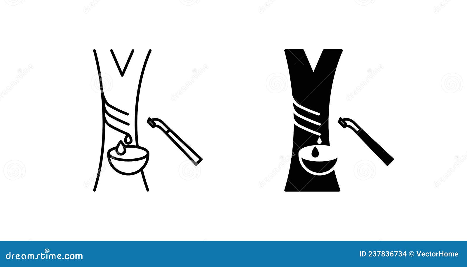 Rubber Tapping Icon , Line Color Vector Illustration Stock Vector ...