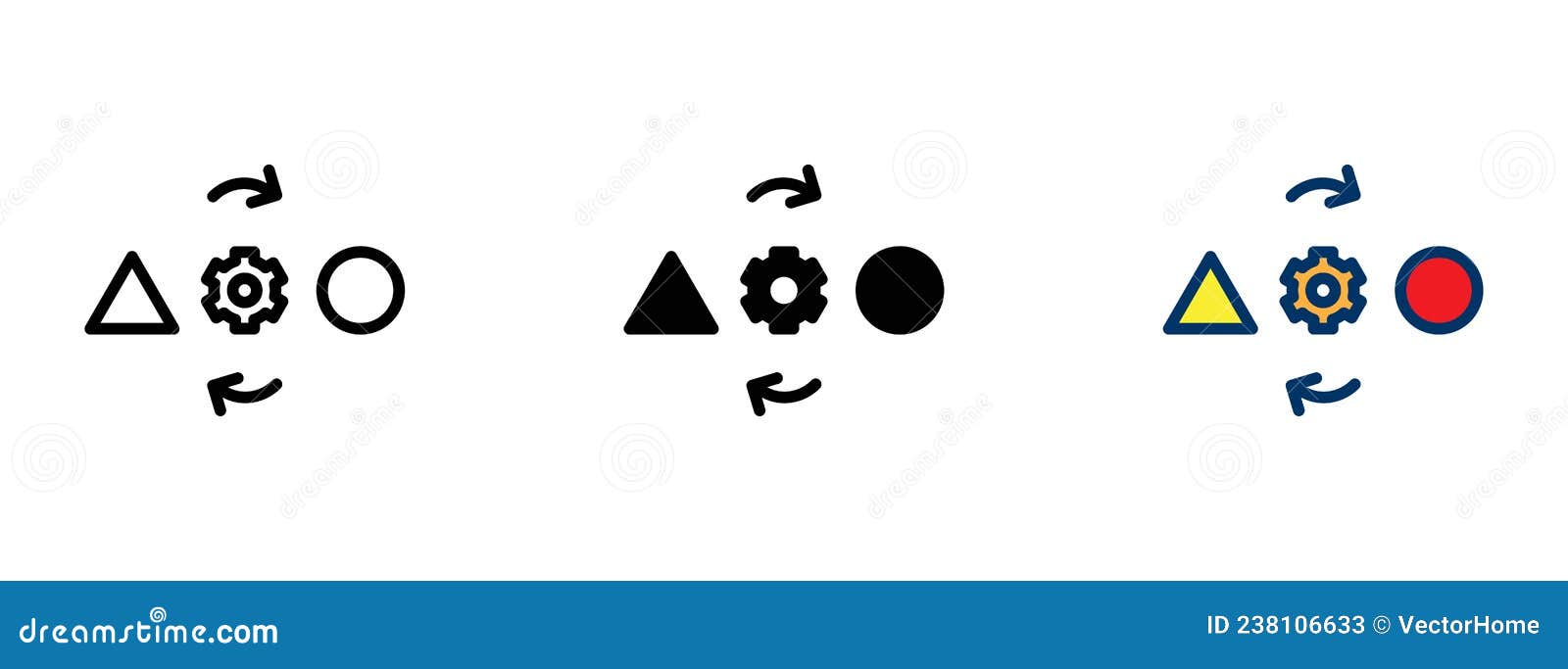 Relationship between Shapes Icon , Vector Illustration , Line Color ...