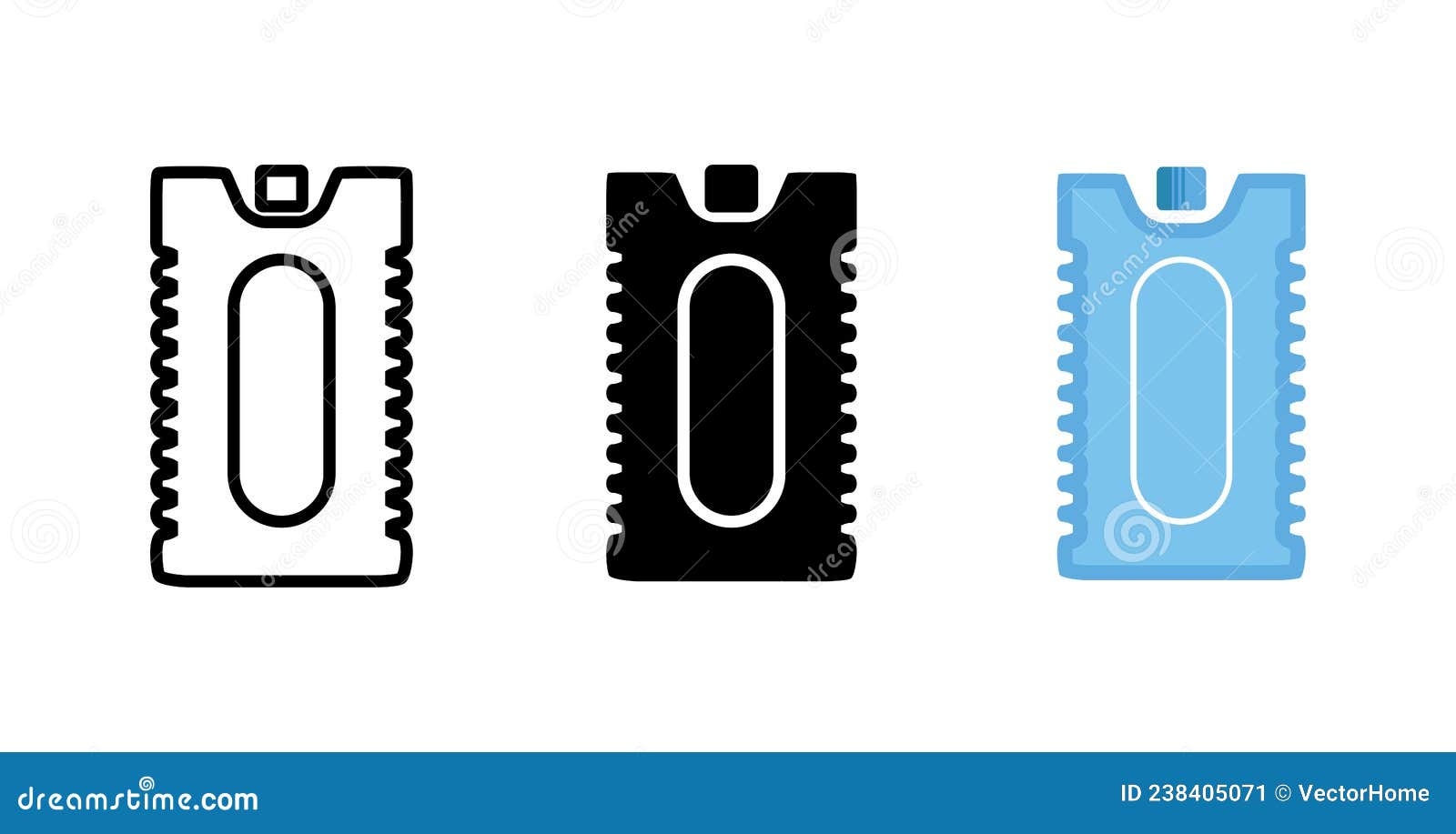 Ice Freezer Blocks Icon, Cooler Bag Reusable Icon, Vector , Line Color ...