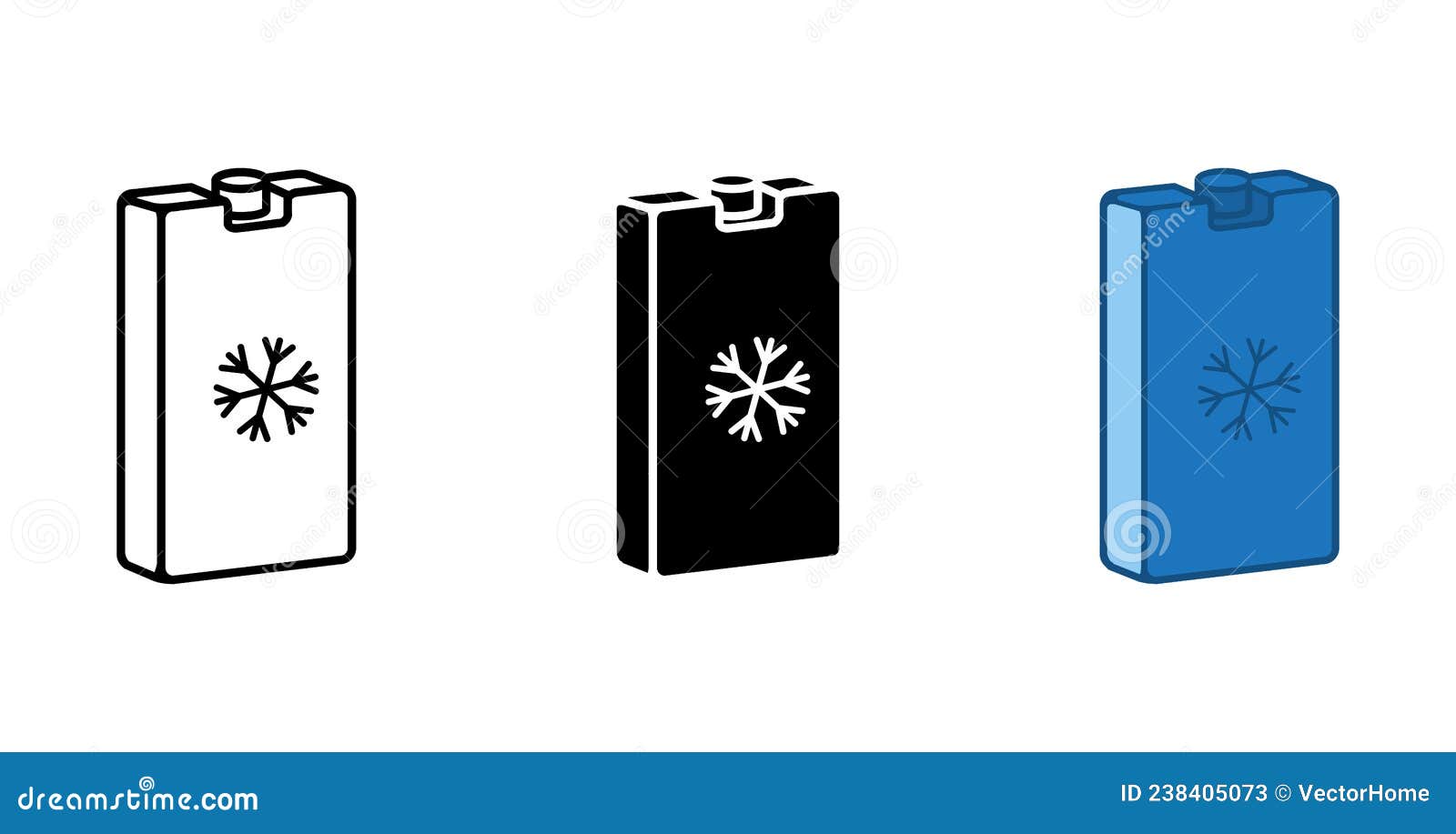 Ice Freezer Blocks Icon, Cooler Bag Reusable Icon, Vector , Line Color ...