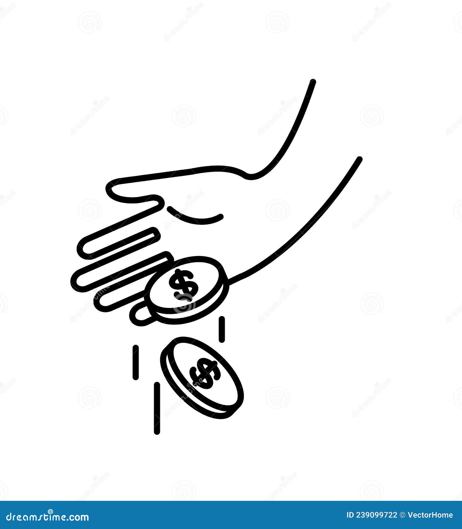 Money Loss Icon , Line Color Vector Illustration Stock Vector ...