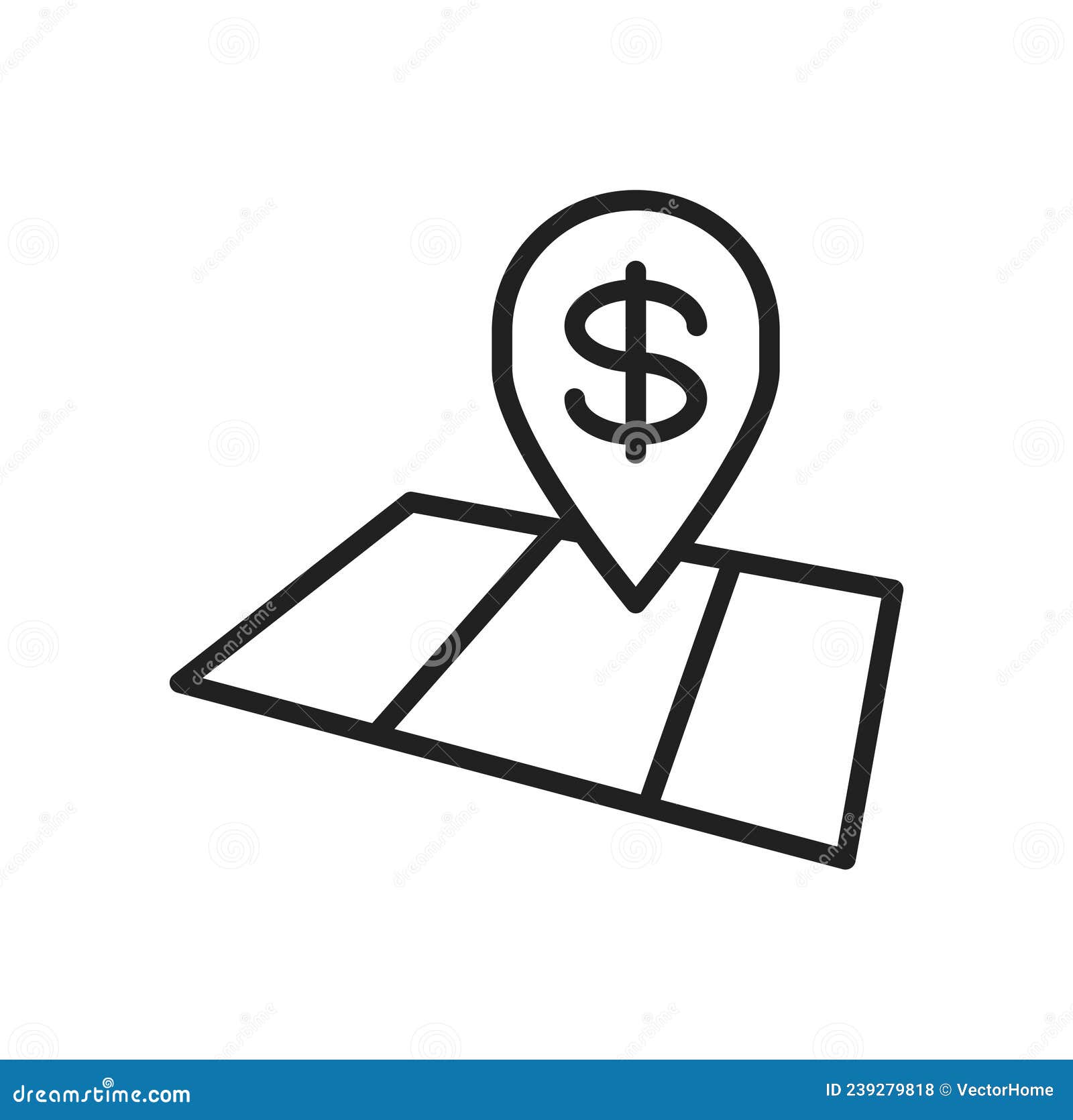 Land Plot Icon, Line Color Vector Illustration Stock Vector ...