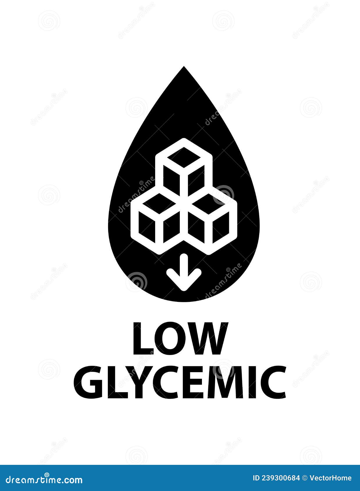 Low Glycemic Label, Healthy Product Quality Sticker Cartoon Vector ...