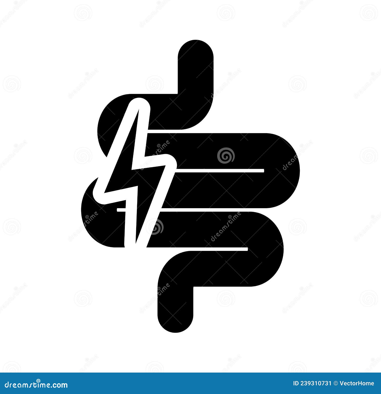 Colitis Vector Icon Set. Intestines Illustration Sign Collection. Colic ...