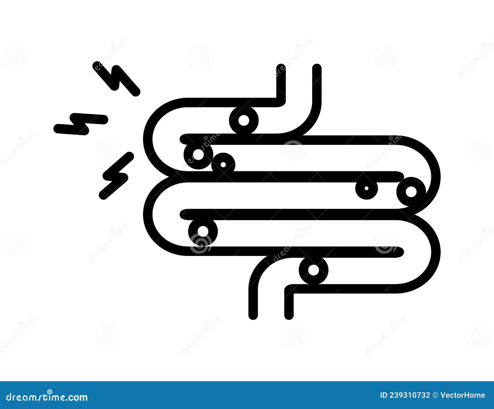 Colitis Vector Icon Set. Intestines Illustration Sign Collection. Colic ...