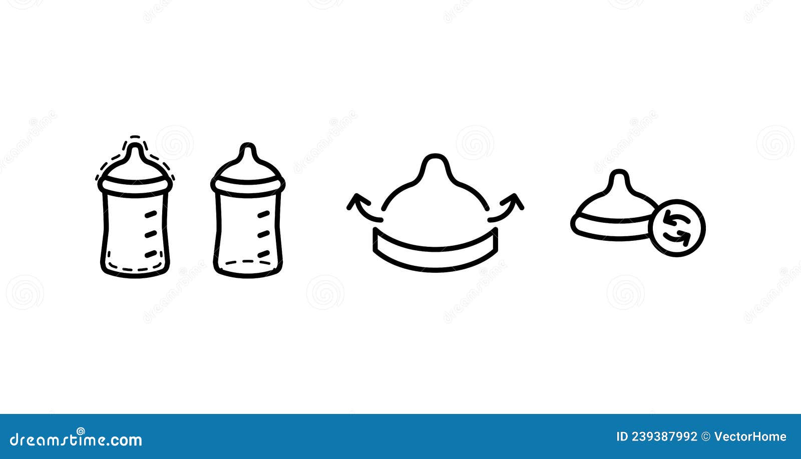 Anti-colic Baby Bottle Icon, Line Color Vector Illustration Stock ...