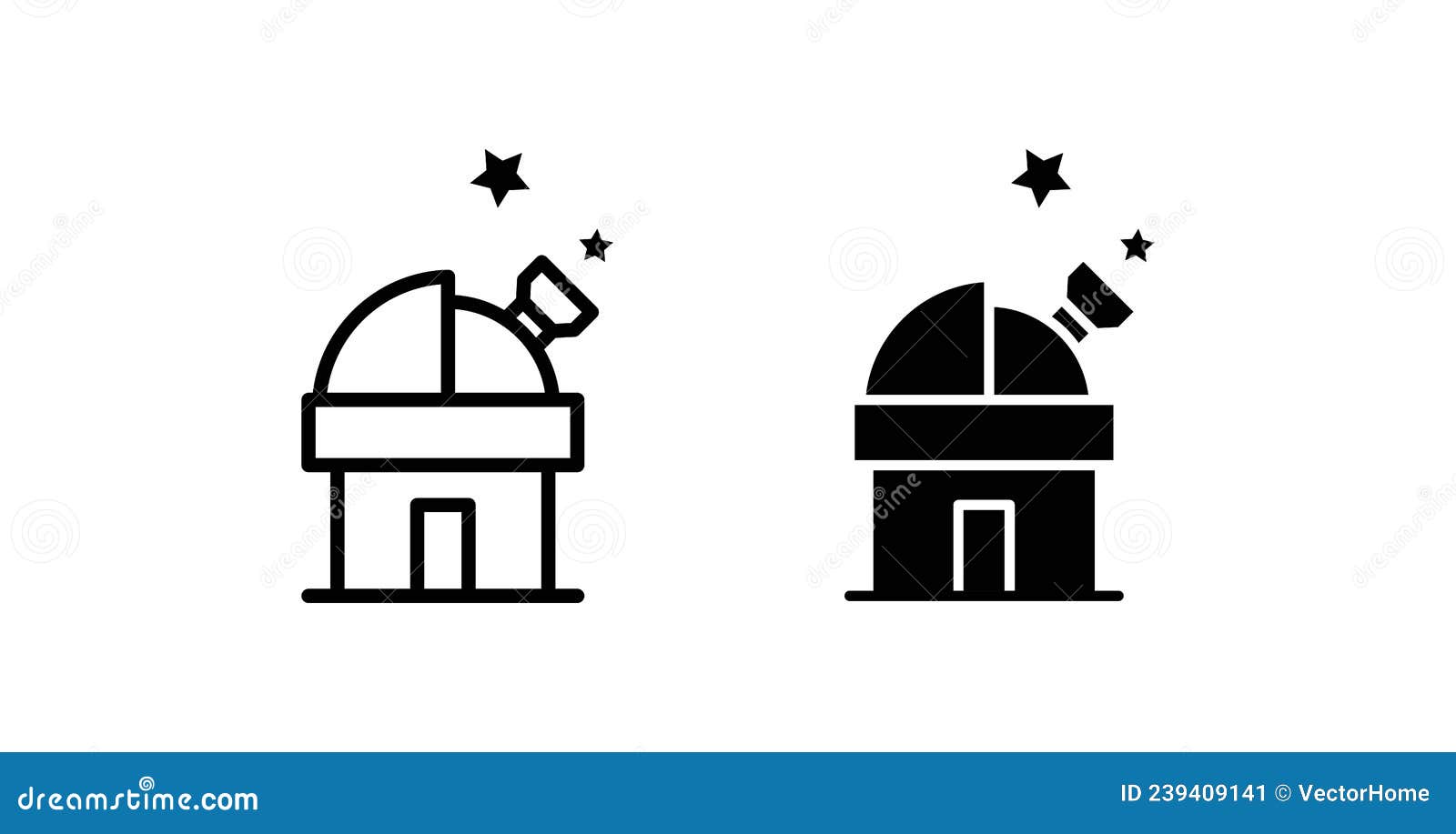 Observatory, Telescope For Space, Astronomy, Icon Flat Web Sign Symbol ...