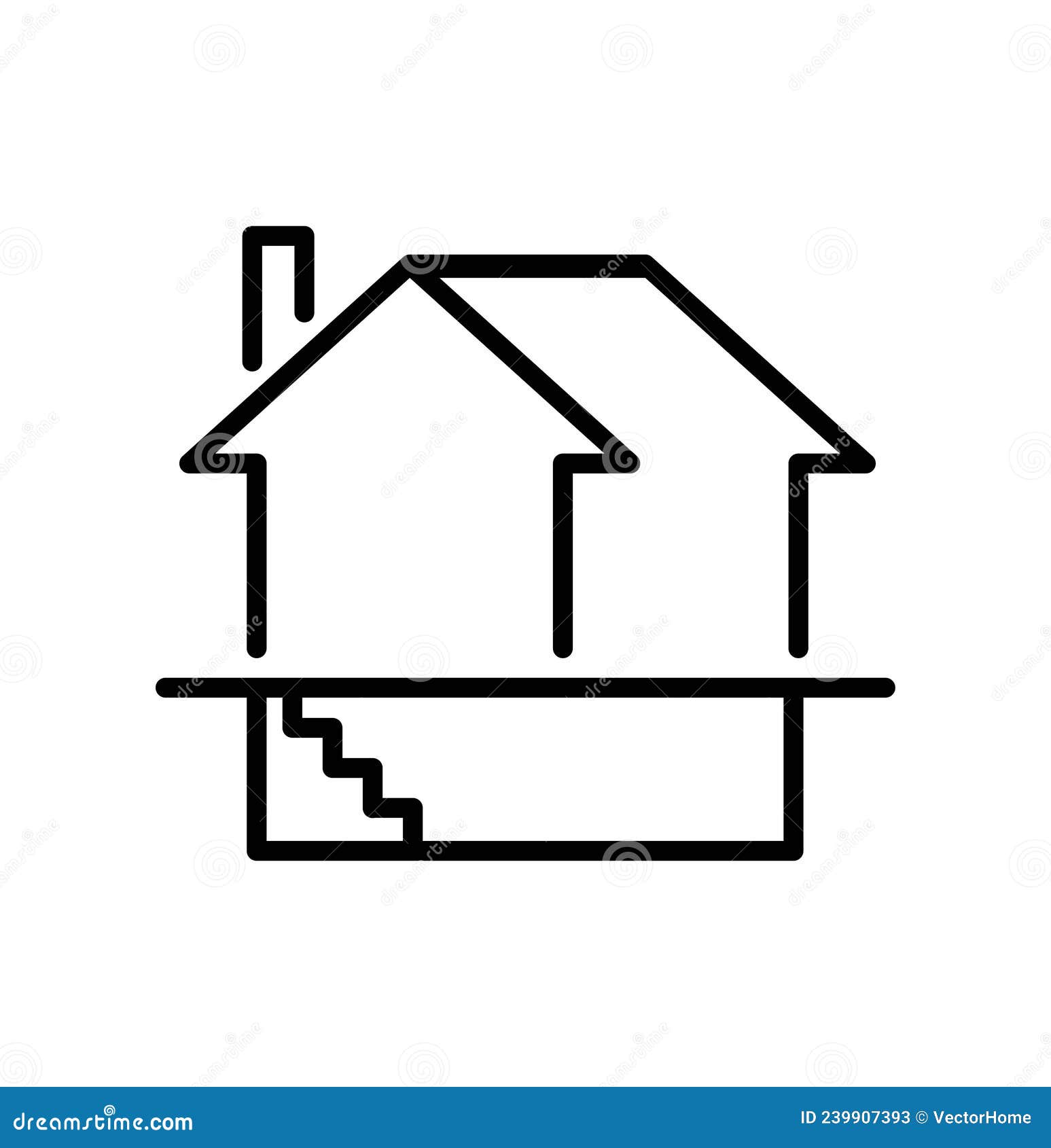Basement Icon, Line Color Vector Illustration Stock Vector ...