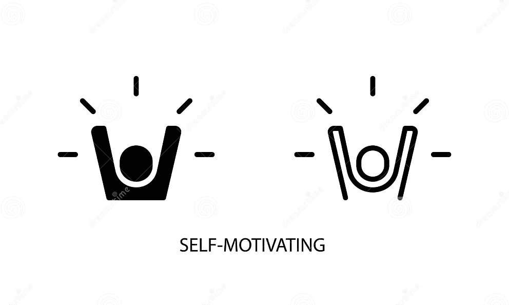 Self-Motivation Icon, Line Color Illustration Stock Vector ...