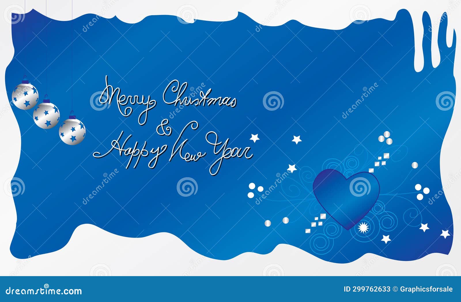 Blue Color Christmas Greeting Card Stock Illustration - Illustration of ...